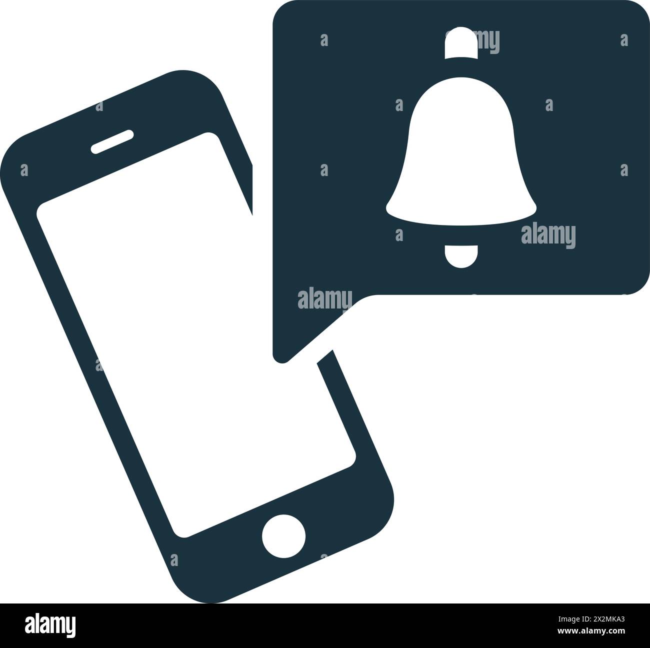 Push Notification icon. Monochrome simple Mobile Marketing And ...