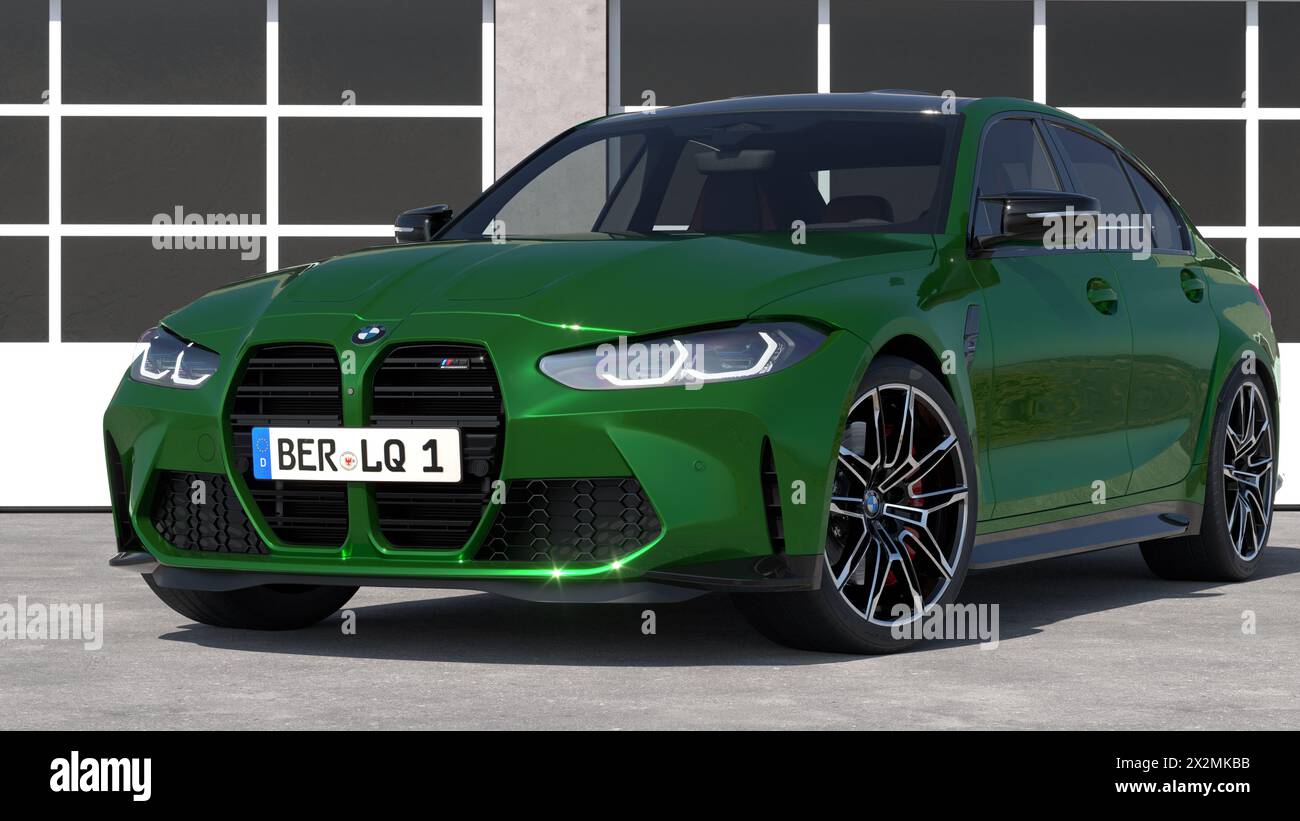 BMW M3 Competition standing in front of the garage Stock Photo - Alamy