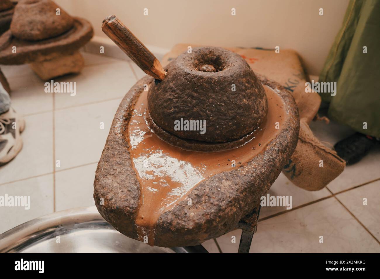 Producing oil from seeds of the Moroccan argan tree Stock Photo - Alamy