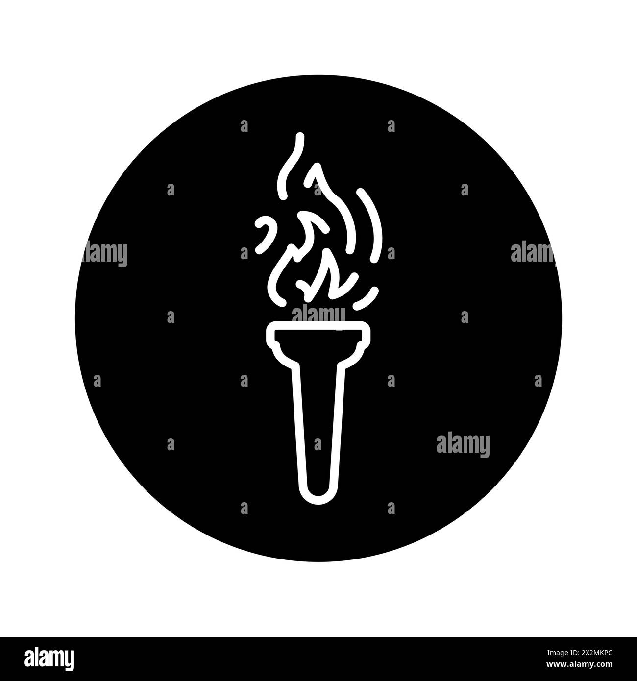 Fire torch black line icon. Natural element. Pictogram for web page ...