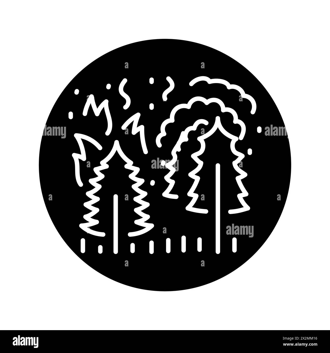 Forest fire black line icon. Natural element. Pictogram for web page ...