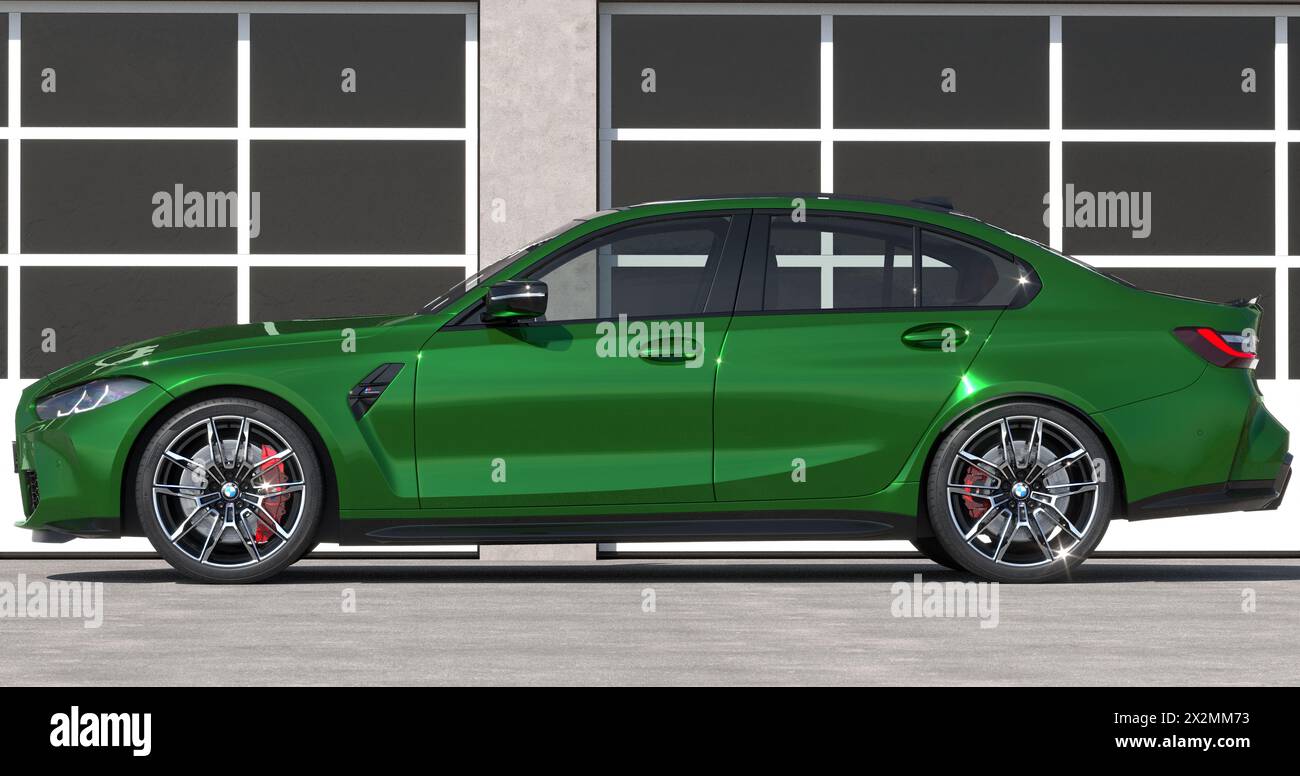 BMW M3 Competition standing in front of the garage Stock Photo - Alamy