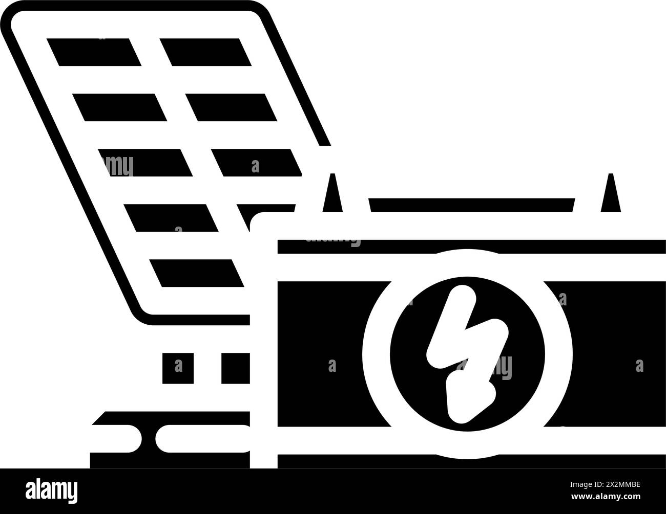 battery solar panel glyph icon vector illustration Stock Vector Image ...