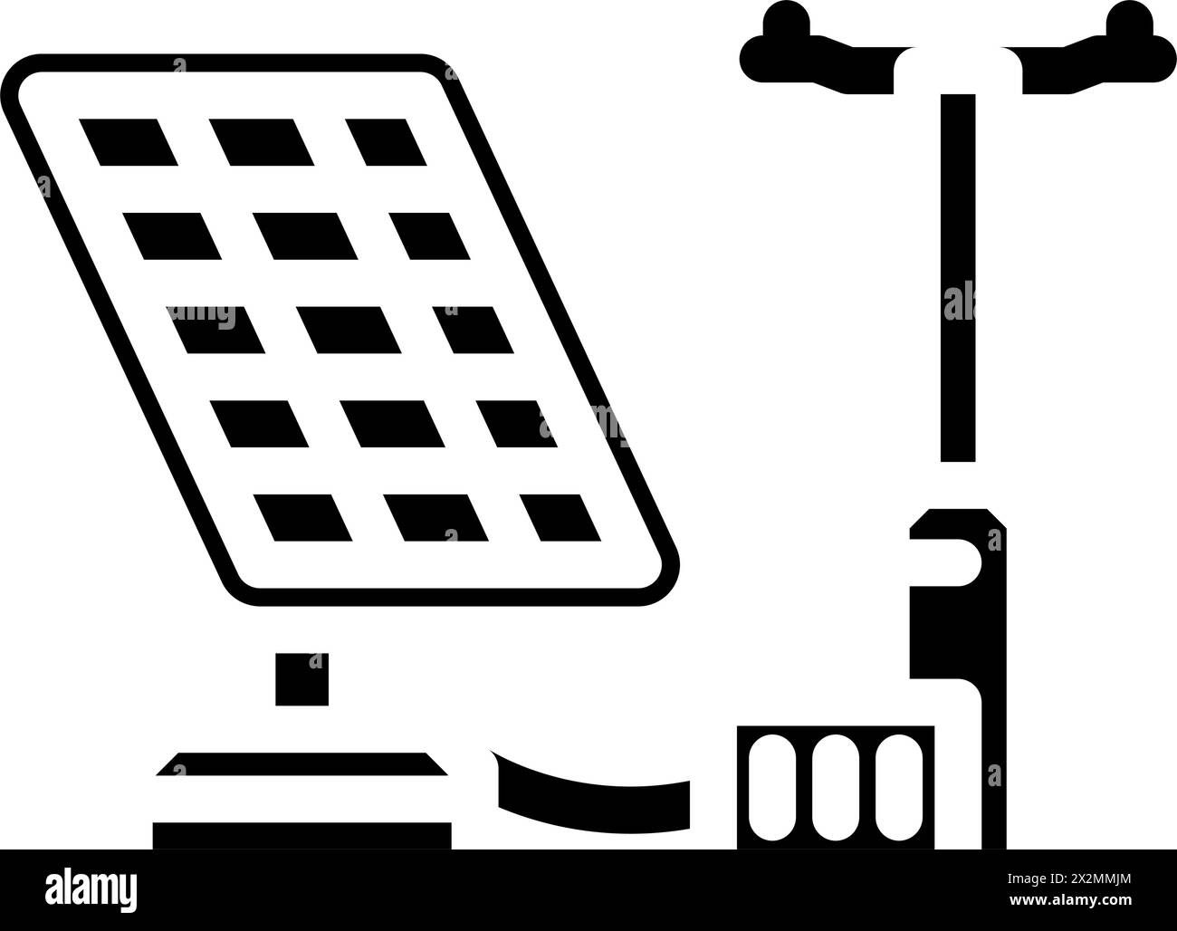 grid integration solar panel glyph icon vector illustration Stock ...