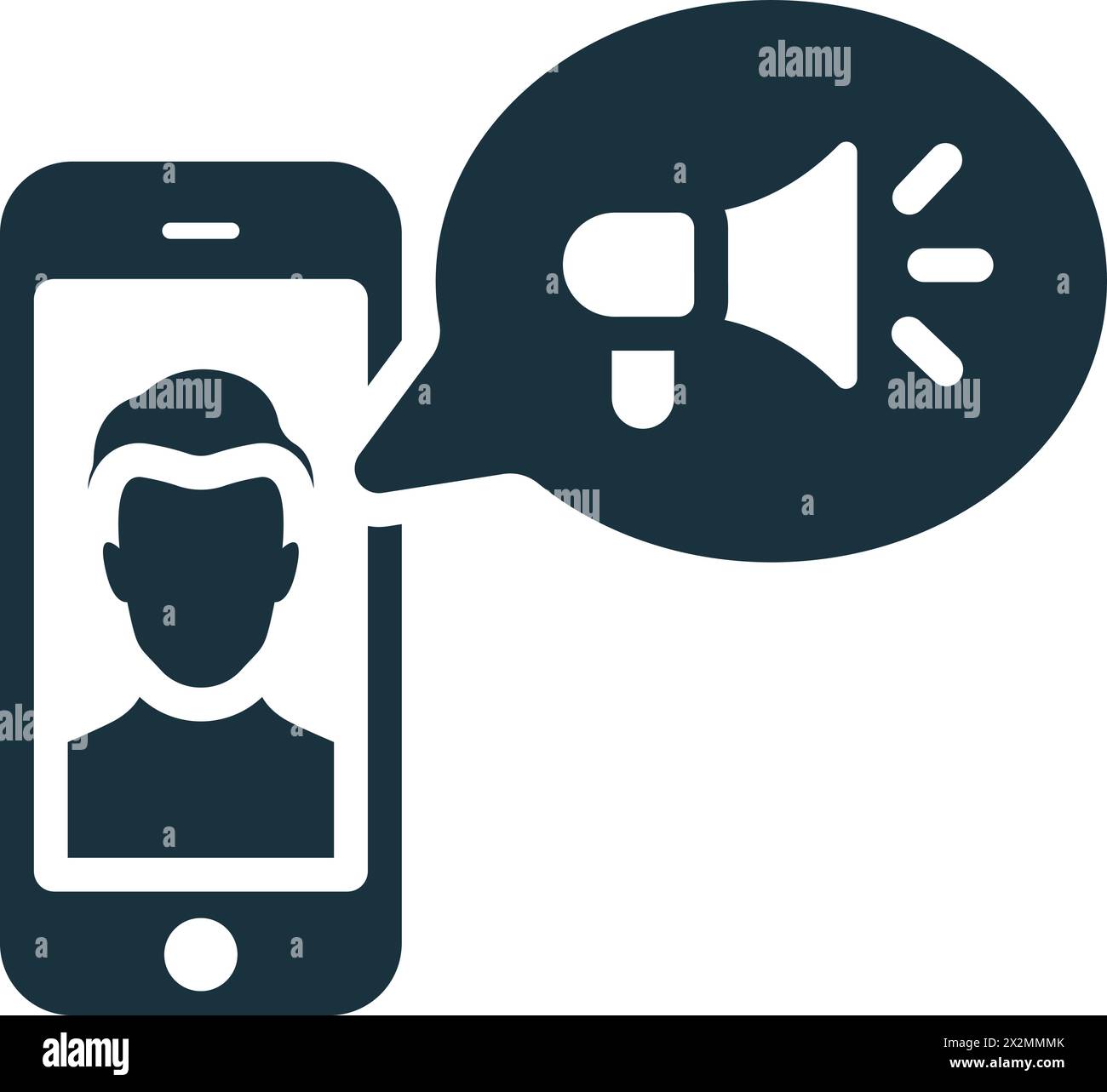 Mobile Influencer Marketing icon. Monochrome simple Mobile Marketing ...