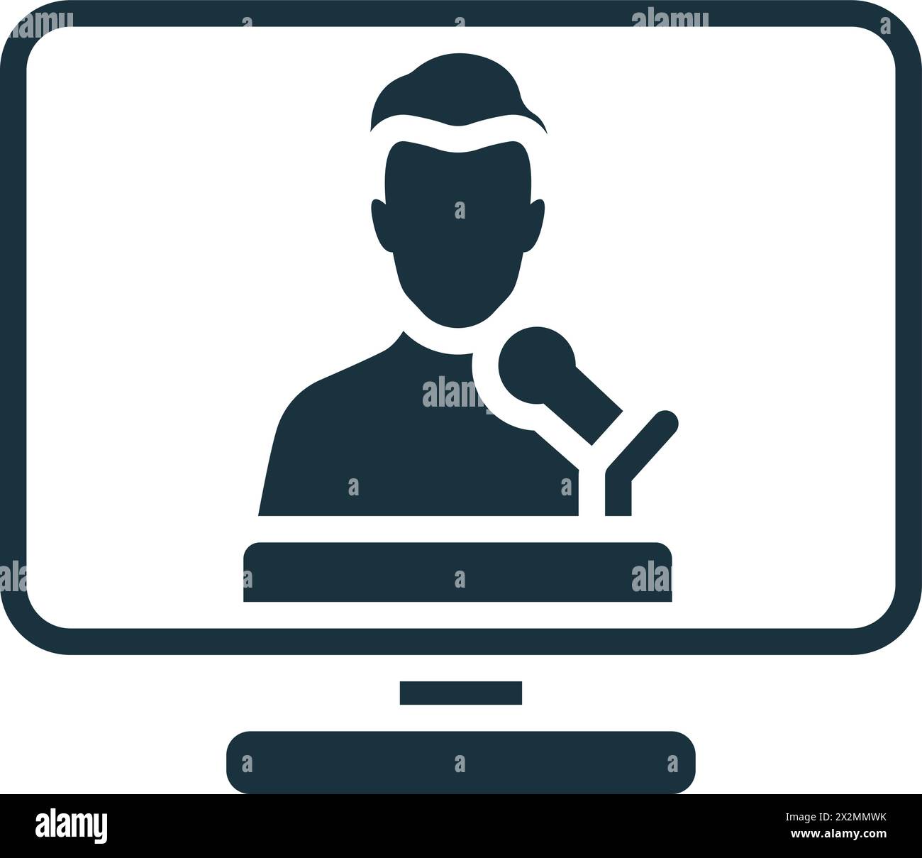 Video Conference icon. Monochrome simple Remote Work icon for templates ...