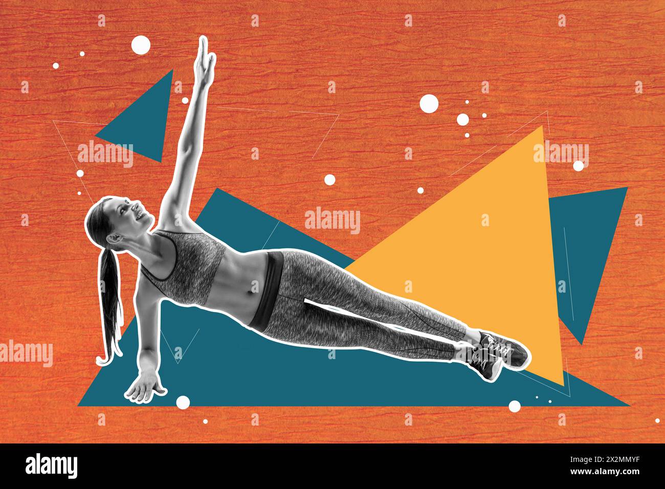 Composite trend artwork sketch image 3D photo collage of young active ...