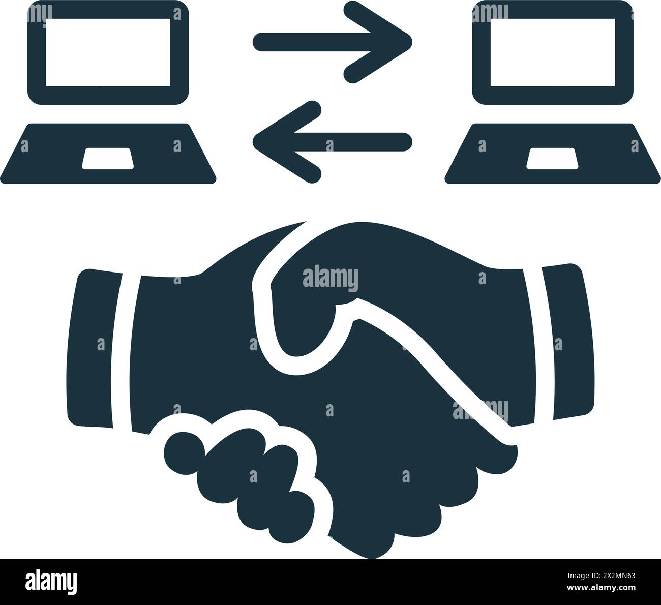 Remote Collaboration icon. Monochrome simple Remote Work icon for ...