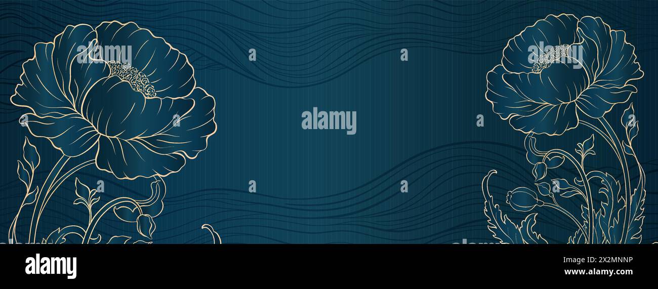 Elegant prestigious background template with peony flowers. The design ...