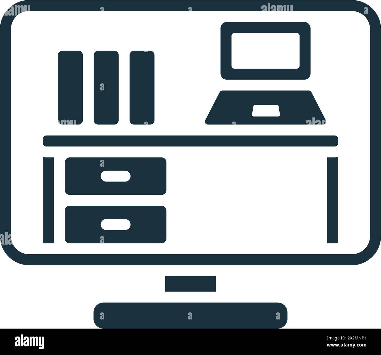 Virtual Workspace Icon Monochrome Simple Remote Work Icon For Templates Web Design And
