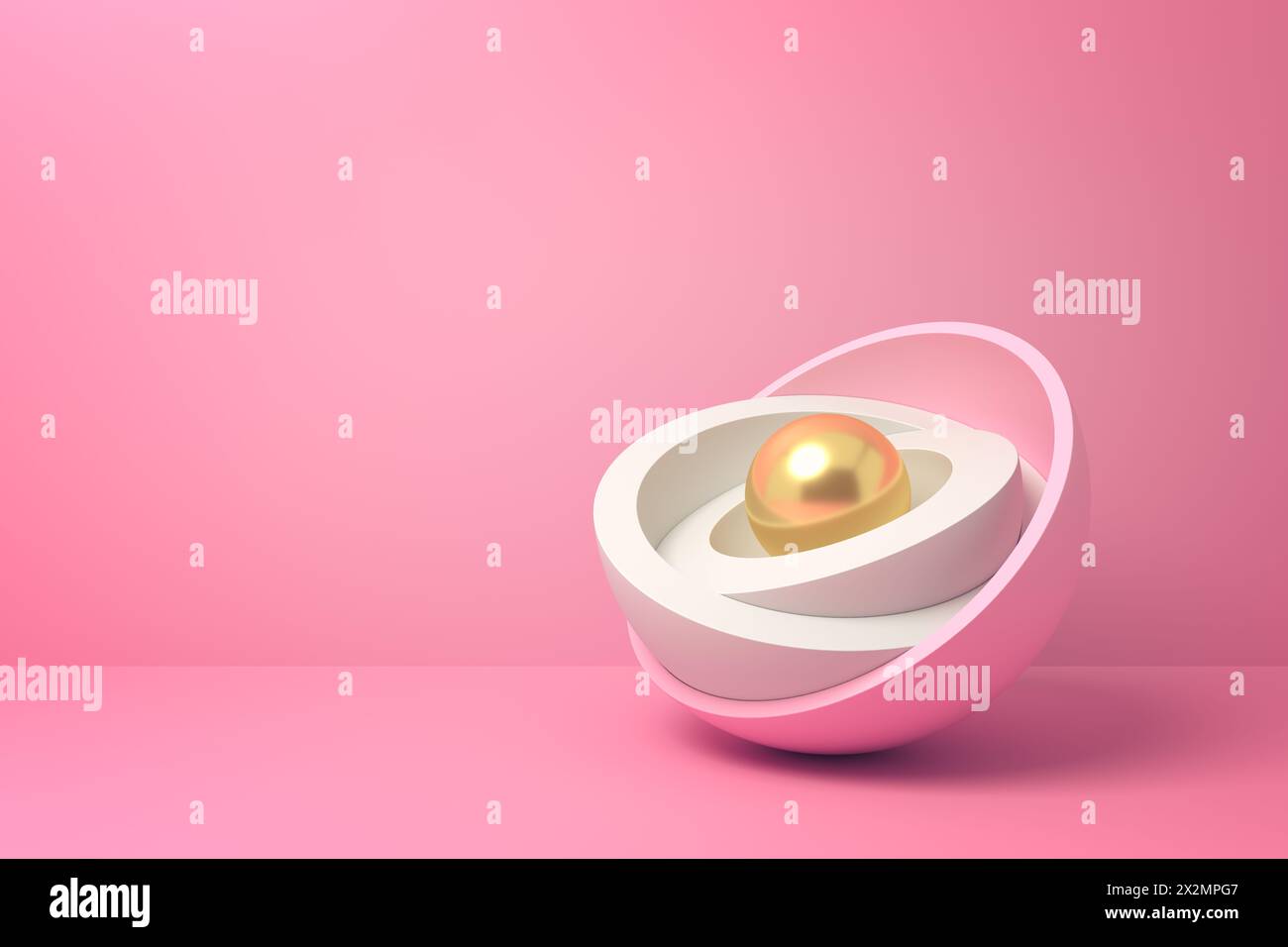Minimalist image with egg nested in curved layers Stock Photo - Alamy