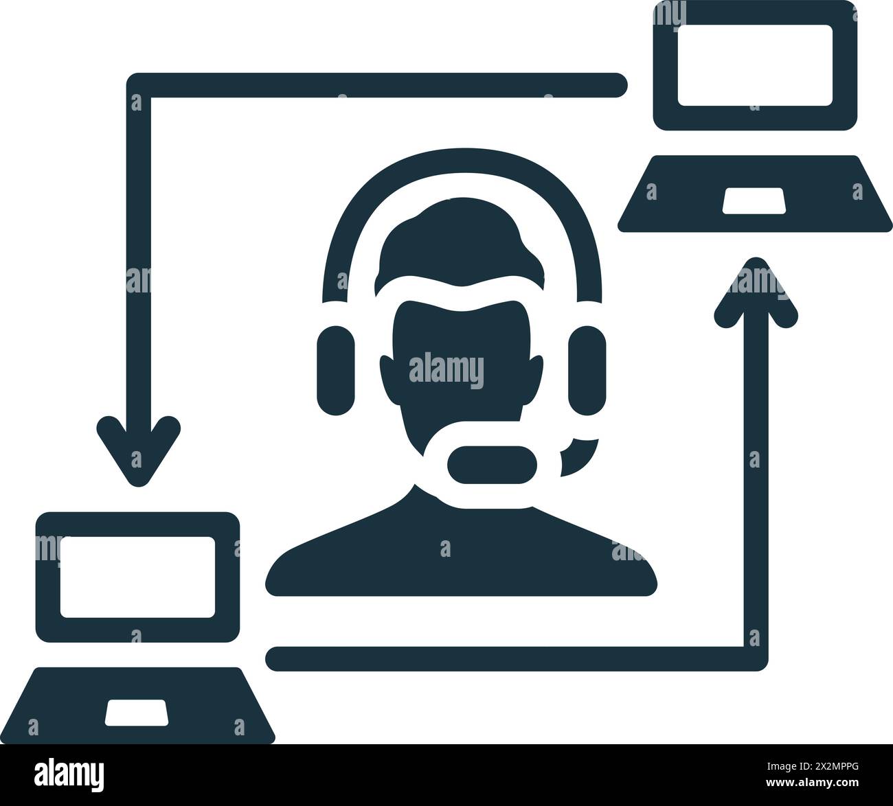 Remote Customer Support Icon Monochrome Simple Remote Work Icon For Templates Web Design And