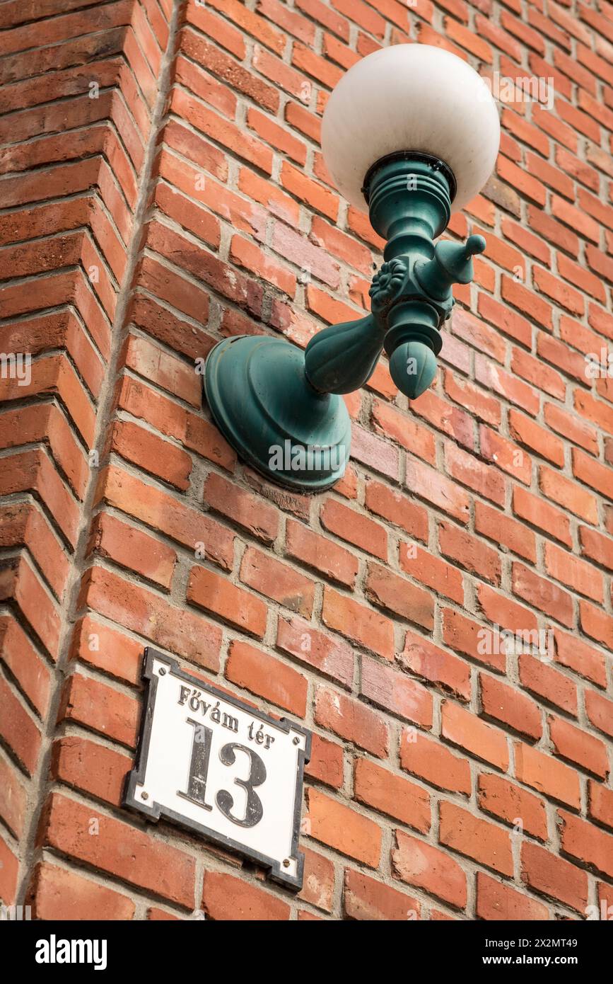 Street light against brickwork Stock Photo - Alamy