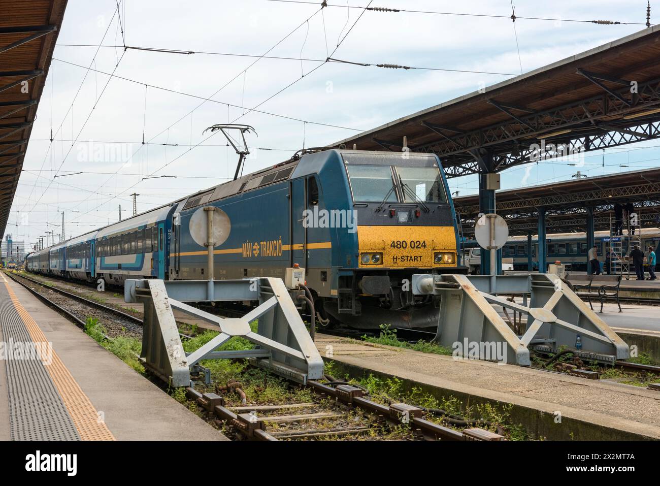 Passenger train at Budapest Stock Photo - Alamy