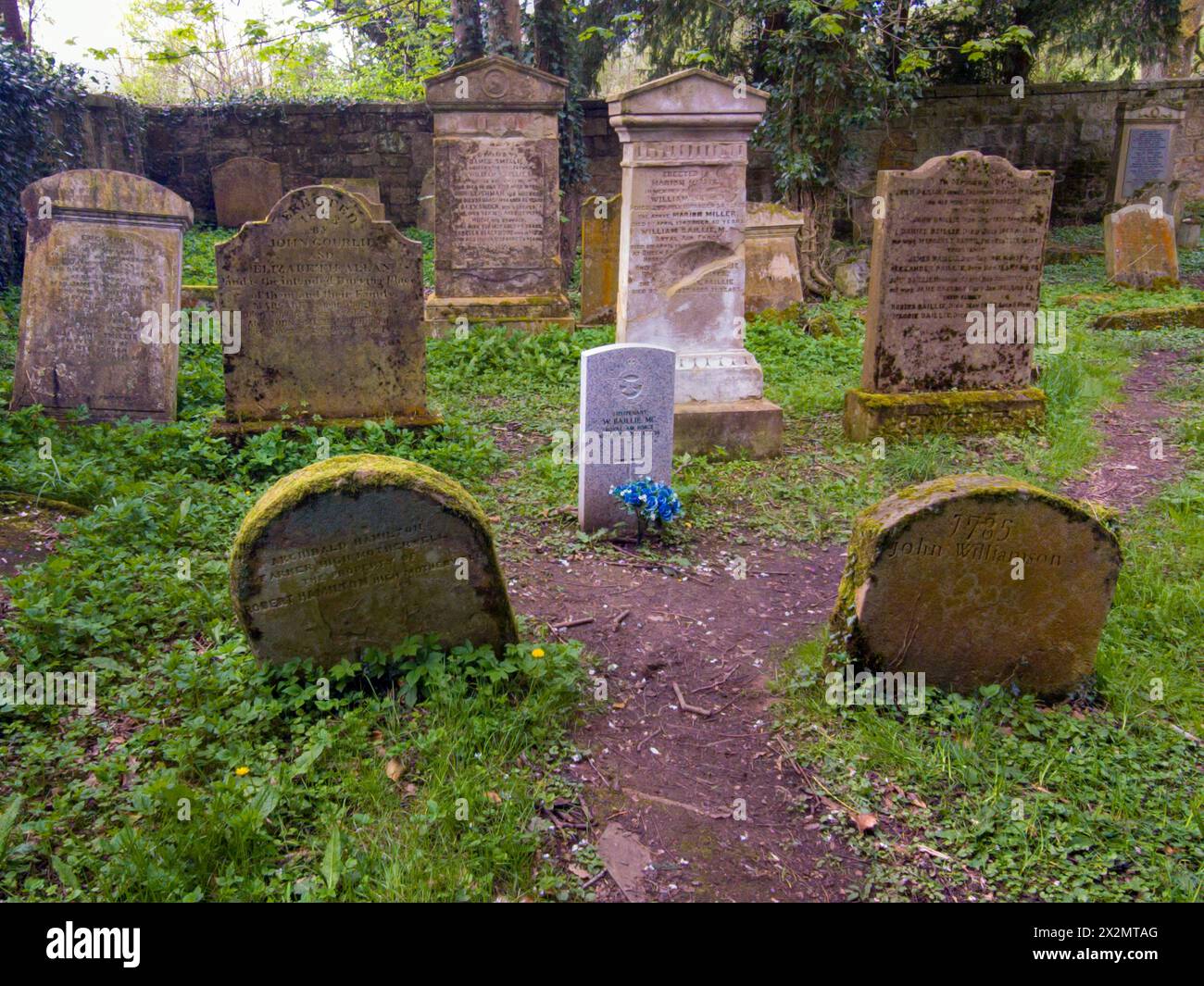 Old Graveyard Barons Haugh Nature Reserve Motherwell with a Mausoleum that houses the graves of ...