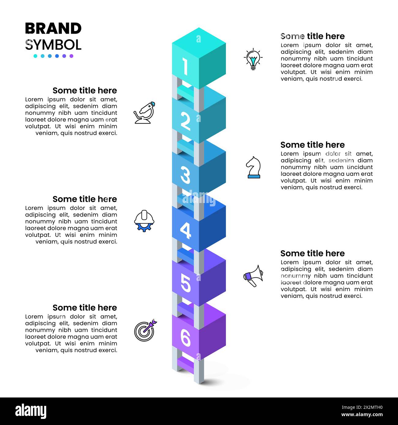 Infographic template with icons and 6 options or steps. Vertical ...