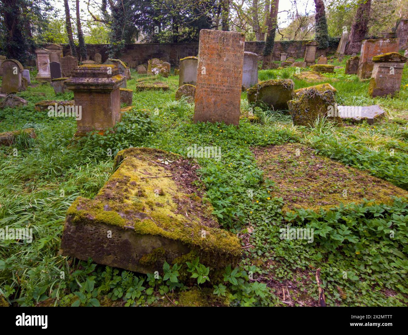 Old Graveyard Barons Haugh Nature Reserve Motherwell with a Mausoleum that houses the graves of ...