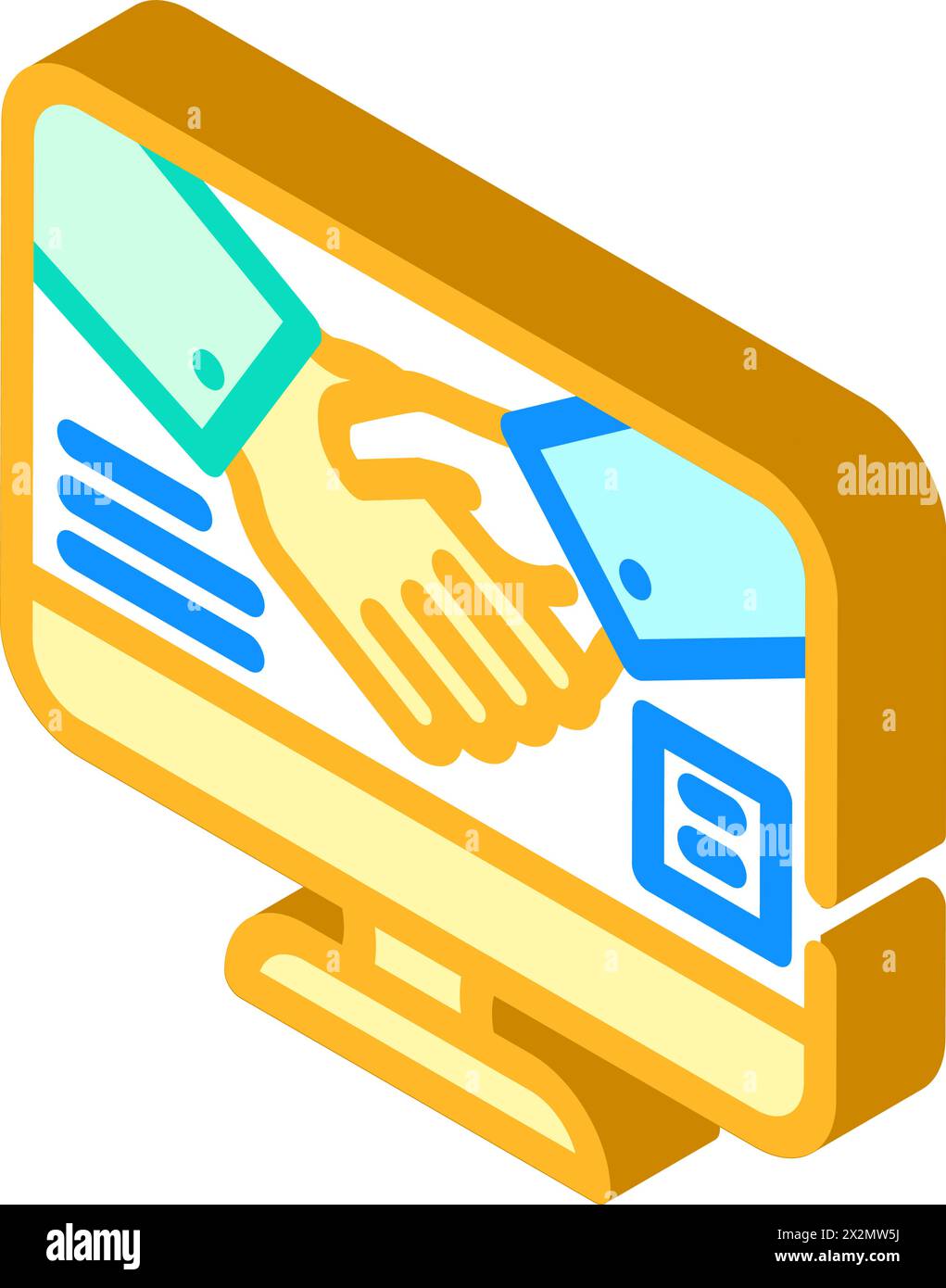 virtual handshake isometric icon vector illustration Stock Vector Image & Art - Alamy