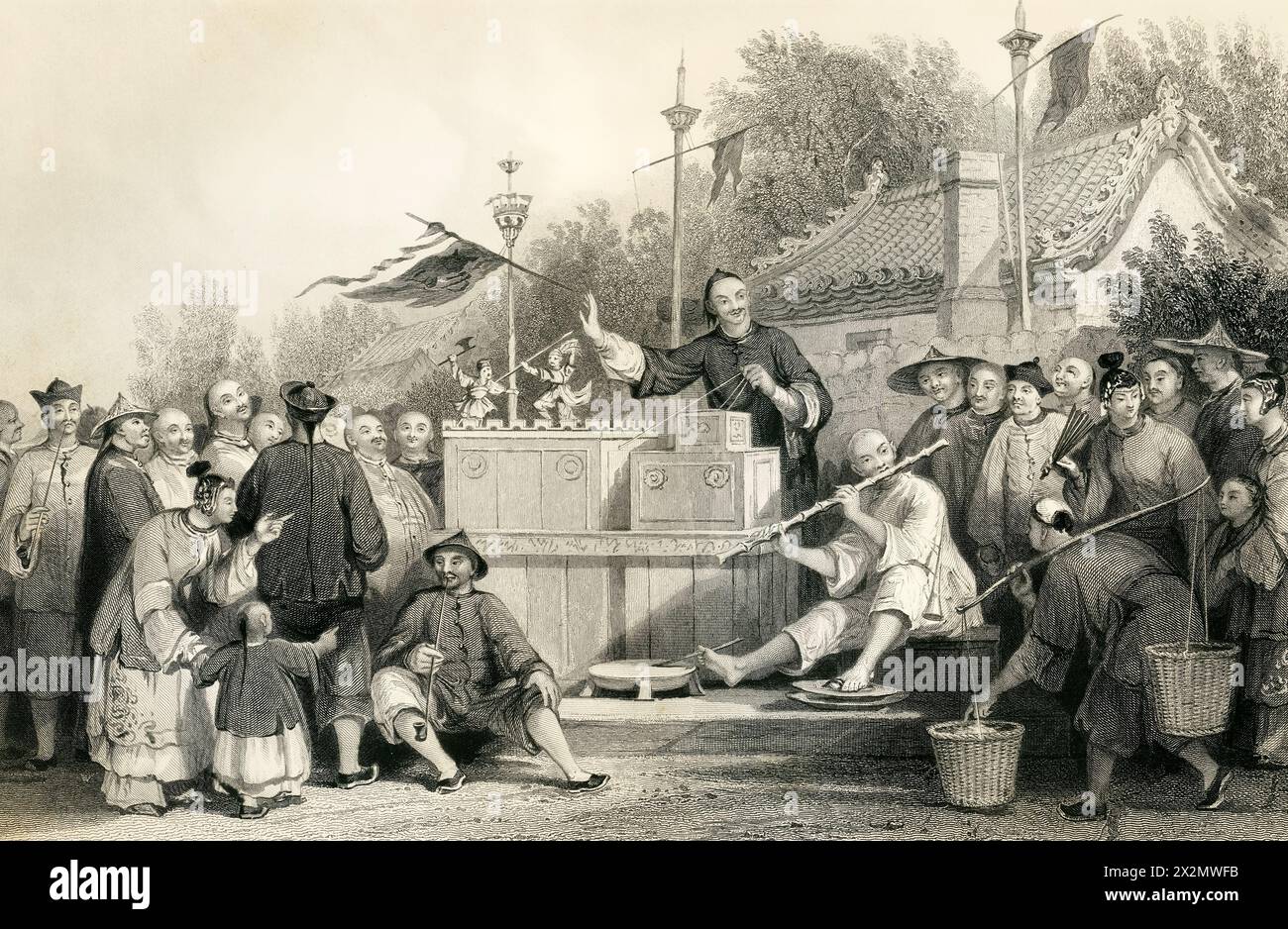 Raree Show at Lin-Sin-Choo / LiaoCheng Shandong China / Drawn by T ...