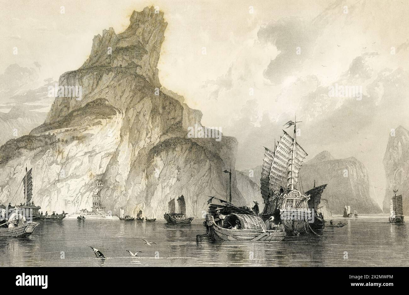 Temple of the Bonzes in the Quang-Yen Rock ChangJiang River / NanJing ...