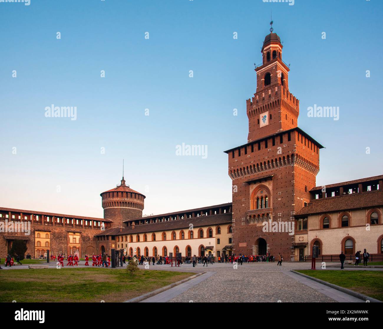 Sforza Castle (Castello Sforzesco) in Milano, Italy. The castle was ...