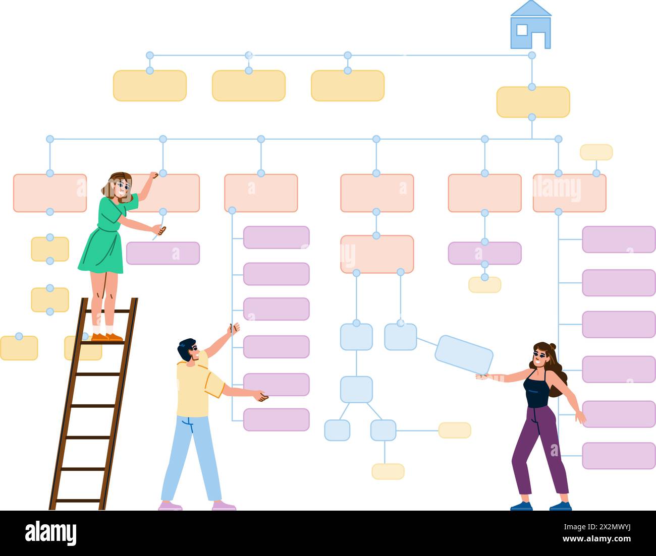 Structure website information architecture vector organization categorization hi-res stock ...