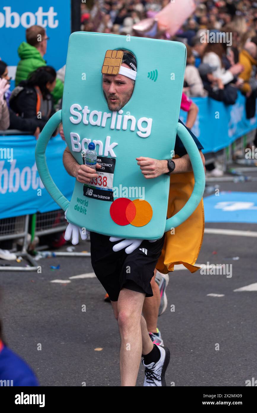 Adam Watts participating in the TCS London Marathon 2024 passing ...