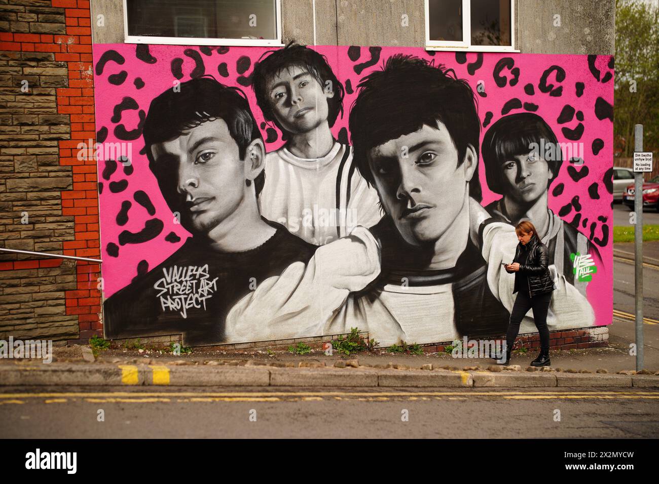 A mural dedicated to Welsh rock band the Manic Street Preachers on a ...