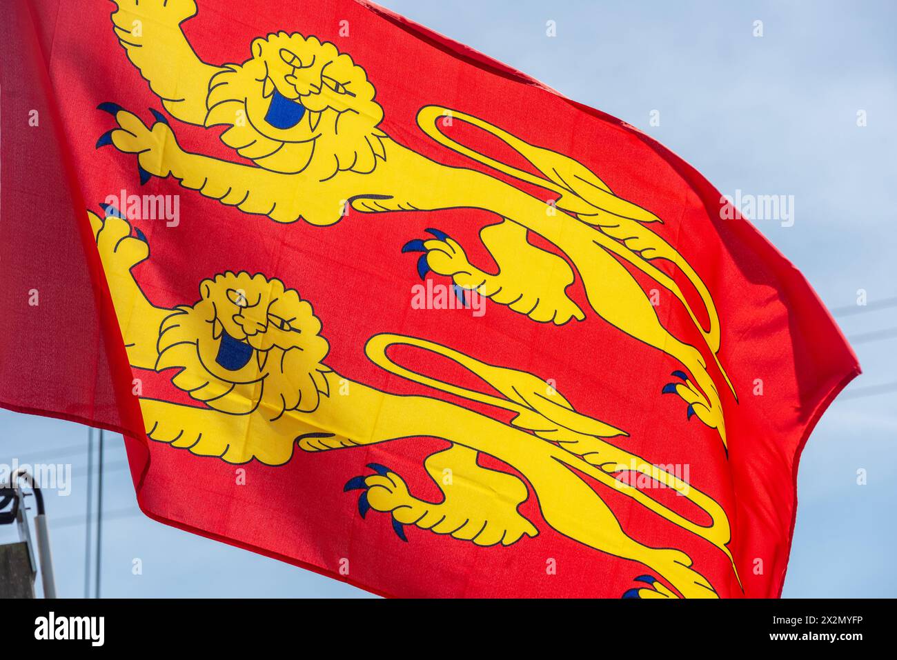 Chinon, April 14th 2024: The flag of Normandy Stock Photo - Alamy