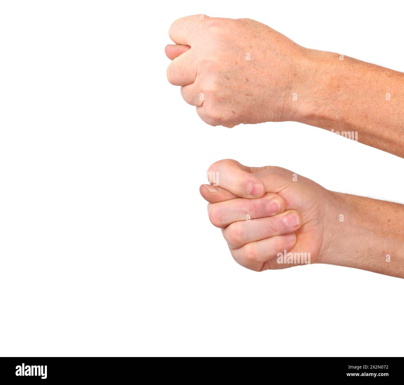 senior hands show fig gesture, isolated Stock Photo - Alamy