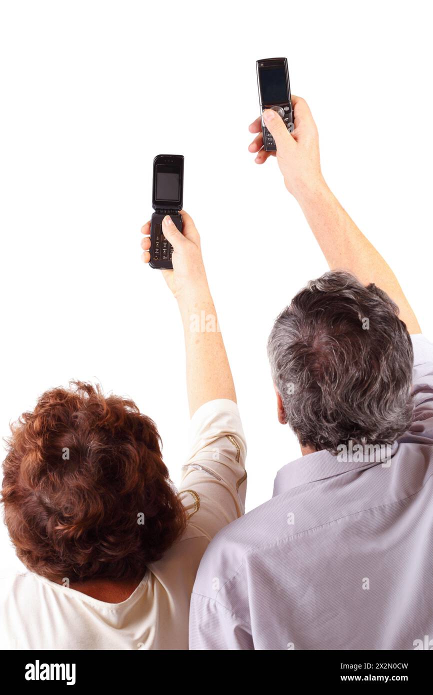 Back of elderly lady phone hi-res stock photography and images - Alamy