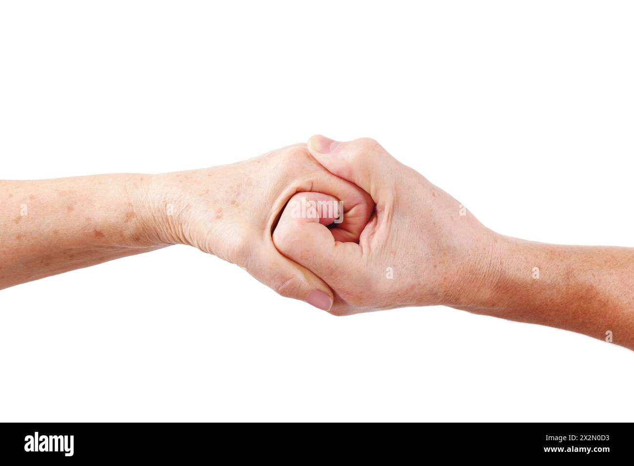 Man senior hand hold woman hand, isolated Stock Photo - Alamy