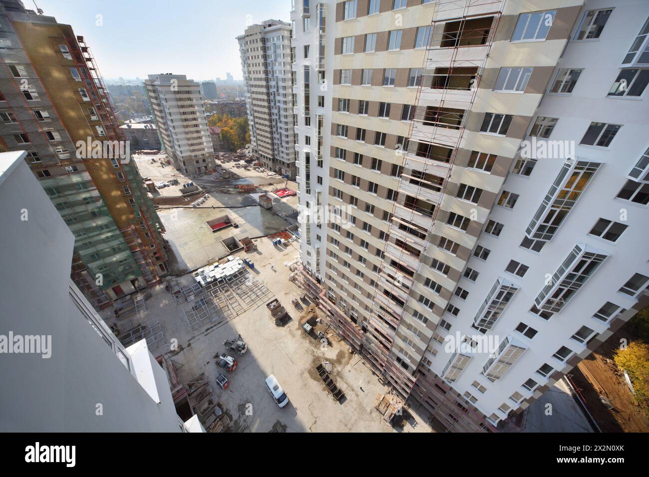 MOSCOW - OCTOBER 7: Top view of buildings of residential complex Elk ...