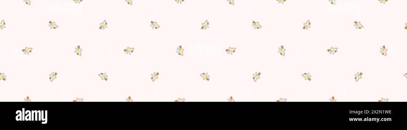 Modern vector border with pretty pressed floral drawing motifs ...