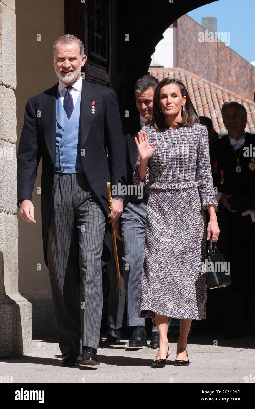 King Felipe VI of Spain and Queen Letizia of Spain attend the "Miguel ...
