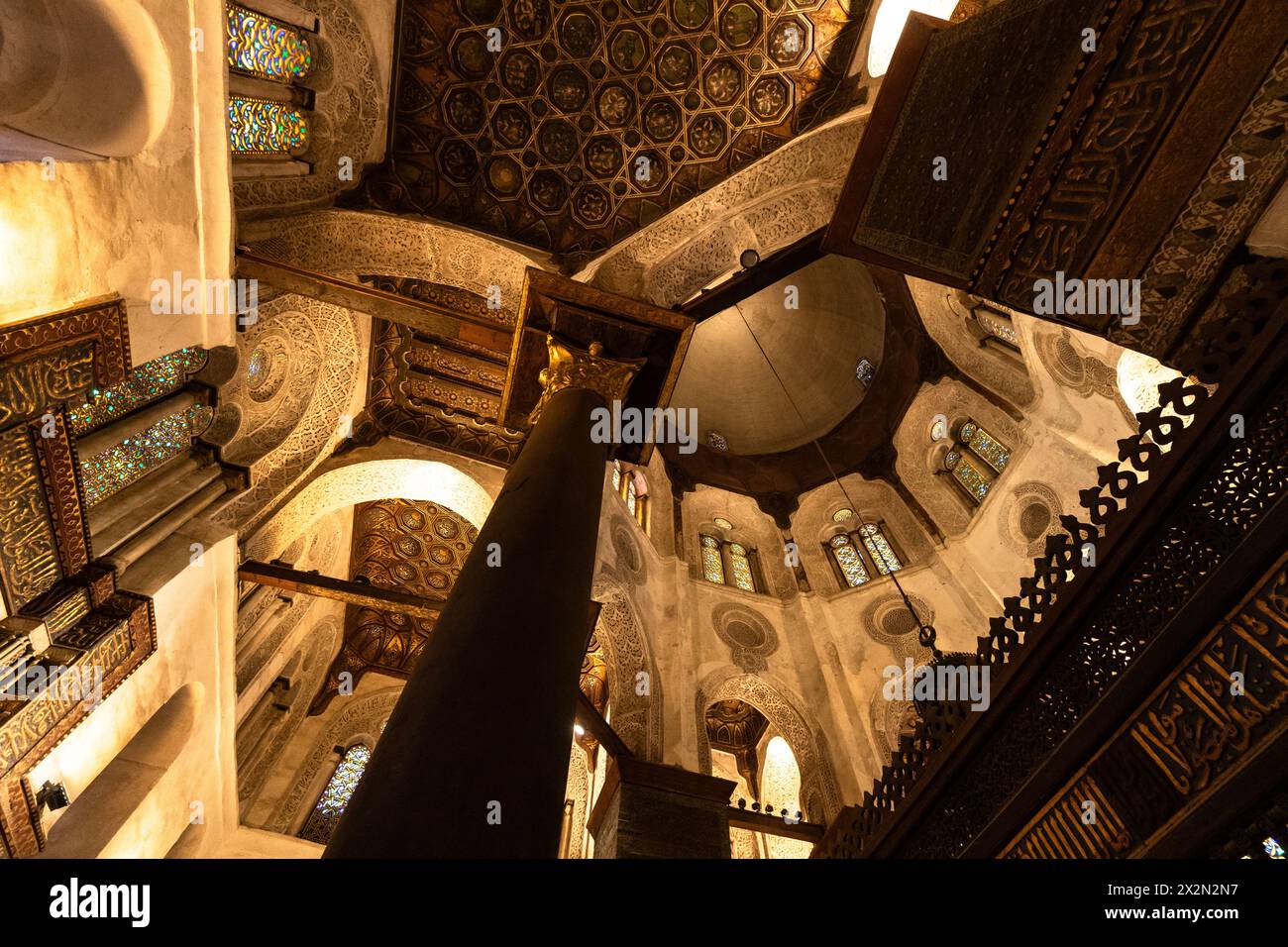 Cairo, Egypt - November 14 2023: Interior view of the famous islamic ...