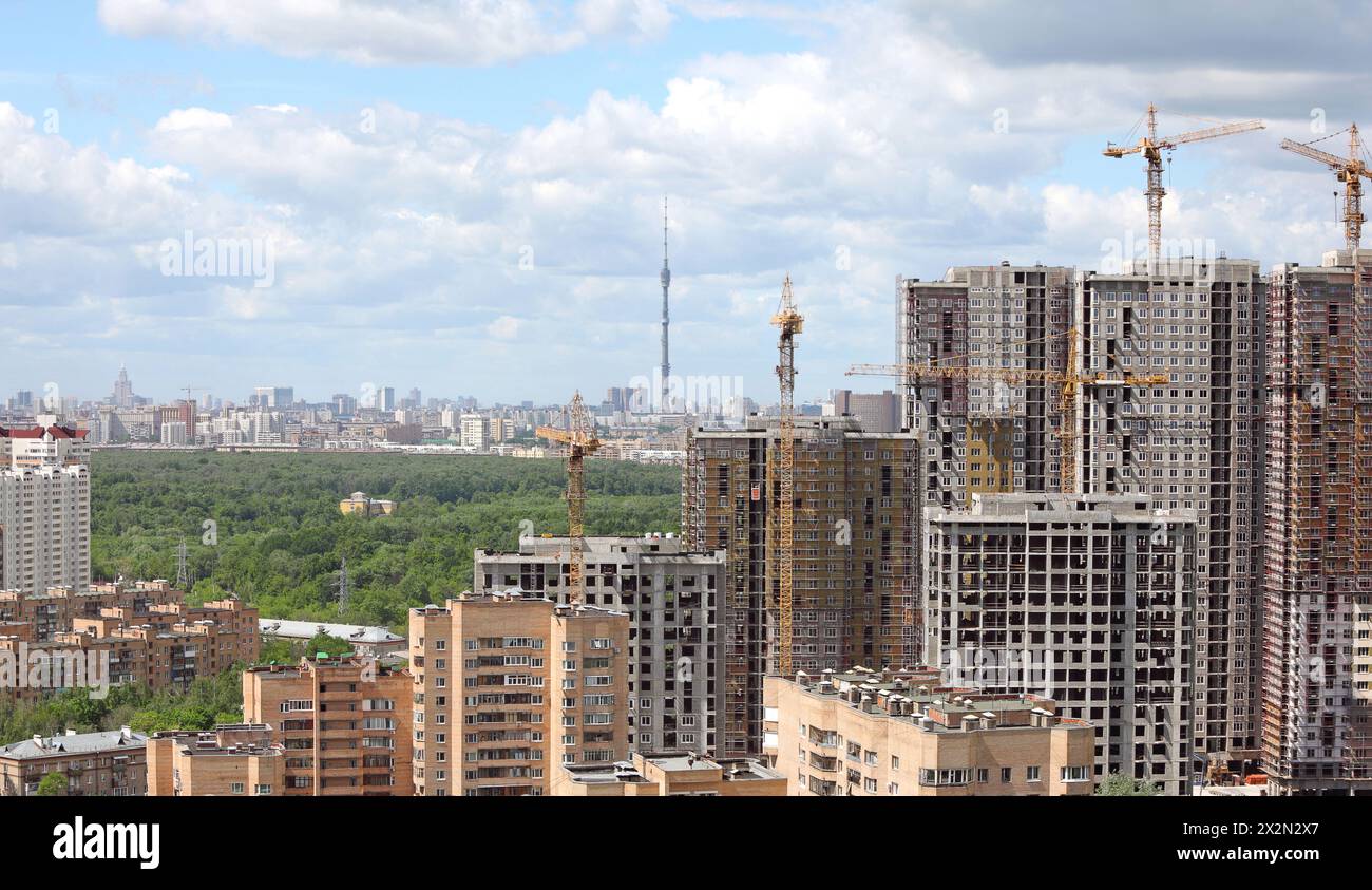 Construction of new apartment buildings in residential area Stock Photo ...