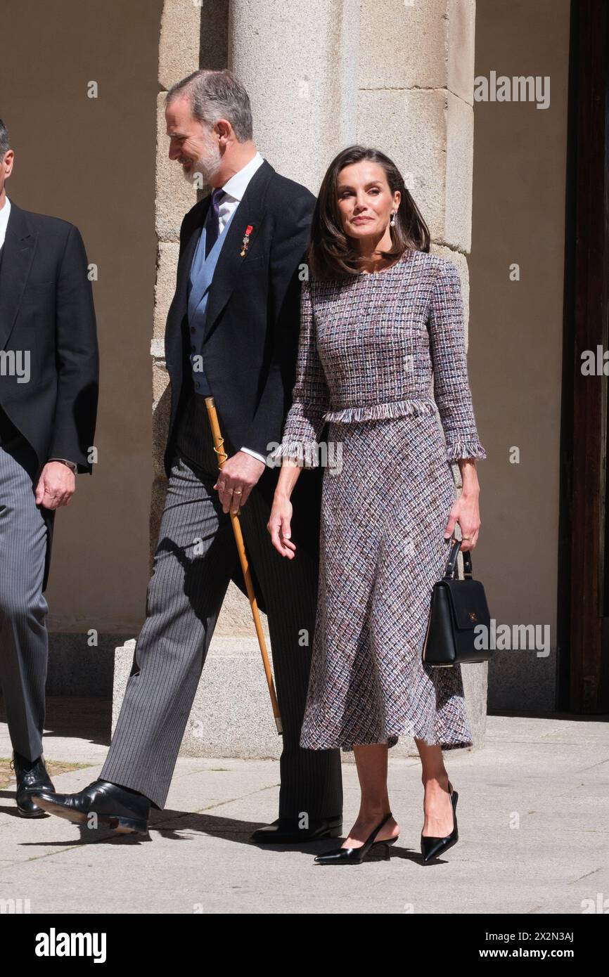 King Felipe VI of Spain and Queen Letizia of Spain attend the "Miguel ...