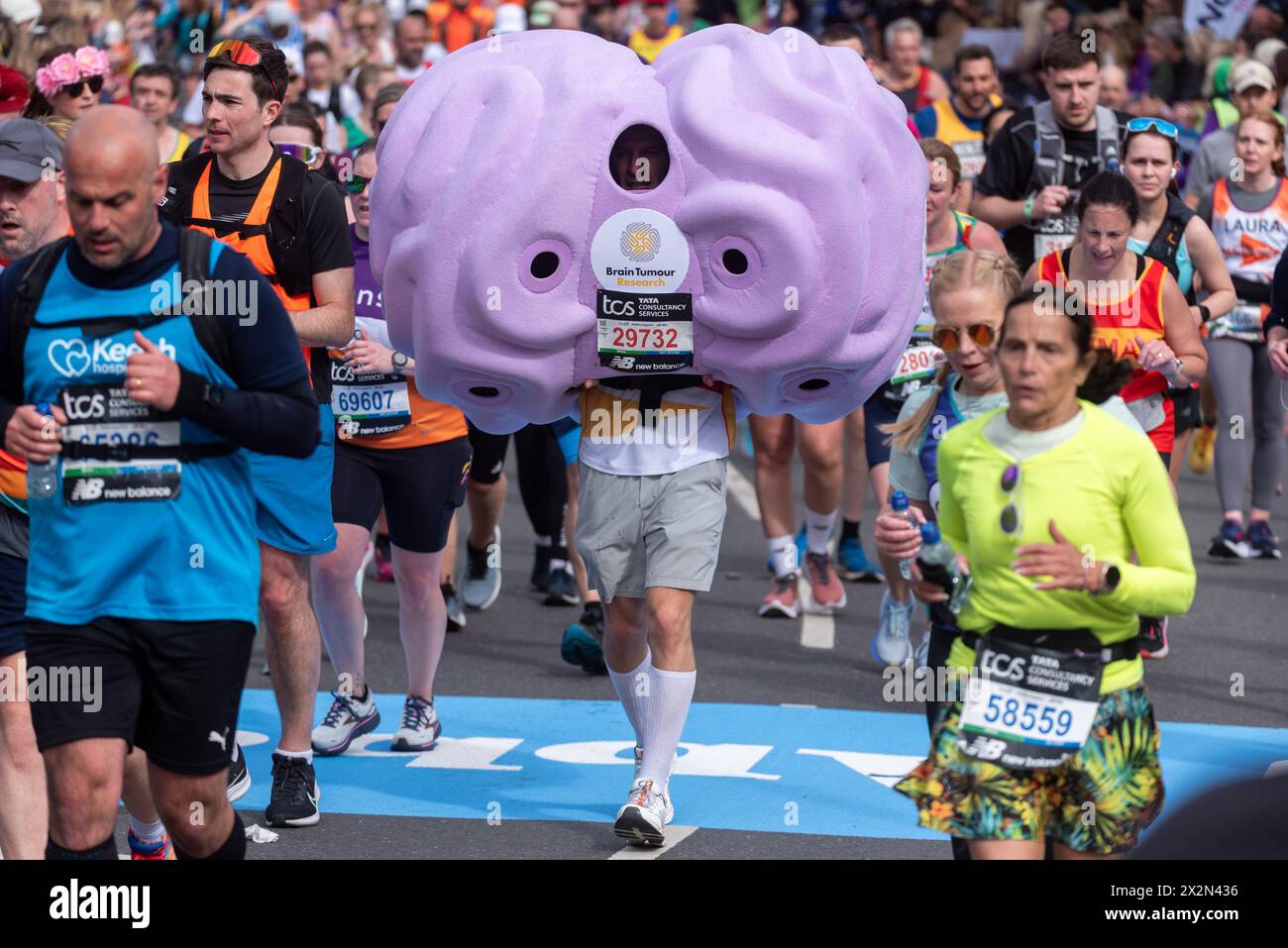 Jess Walklin participating in the TCS London Marathon 2024 passing ...