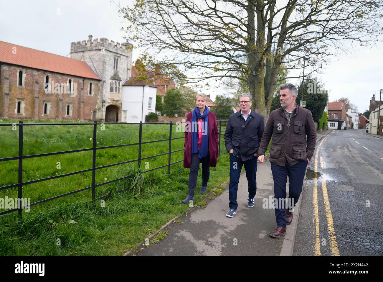 Labour leader Sir Keir Starmer (centre) with shadow home secretary ...