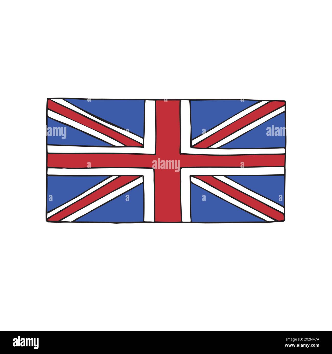 Vector hand drawn doodle sketch Great Britain flag isolated on white ...