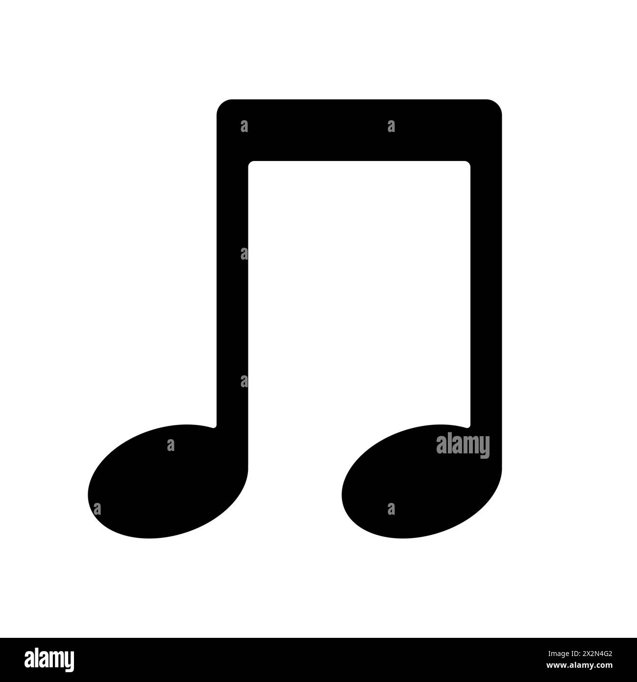 Vector flat music note silhouette isolated on white background Stock ...