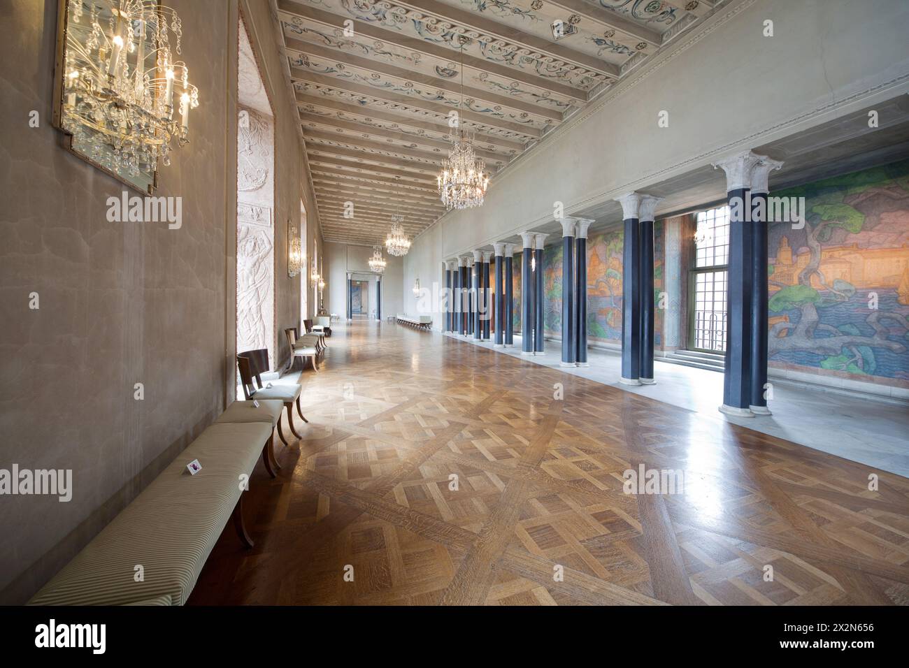 Stockholm City Hall - Stockholms stadshus with murals, construction ...