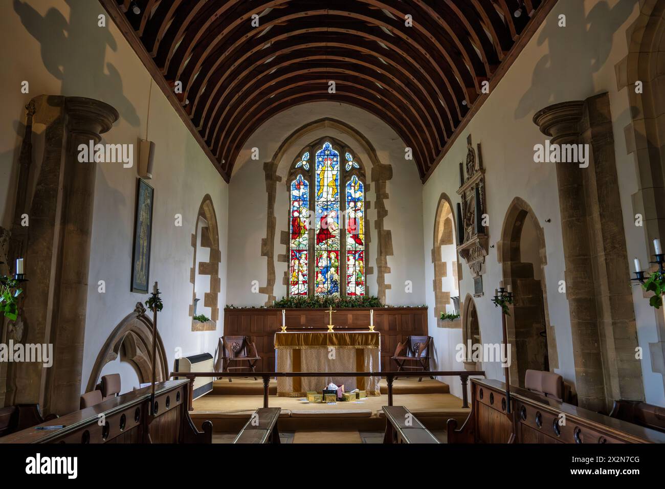 View of the chapel within St Mary’s Church in North Leigh, Oxfordshire ...