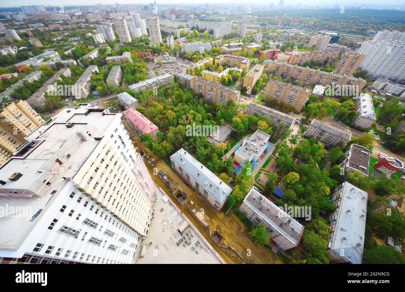 Buildings, construction, streets, roads, view from above Stock Photo ...