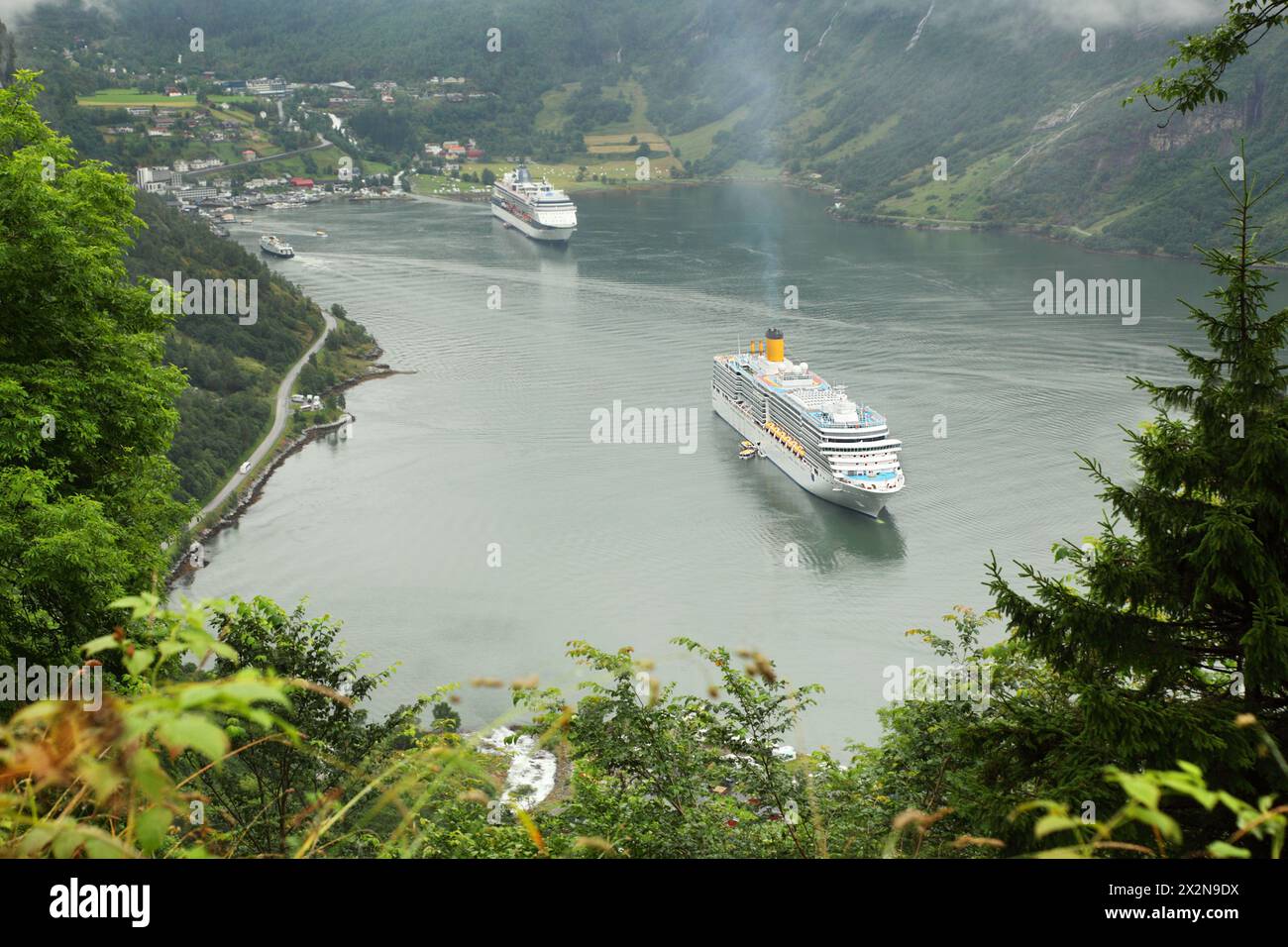 GEIRANGER - JUNE 28: Liner Costa Luminosa in fjords on JUNE 28, 2011 in ...