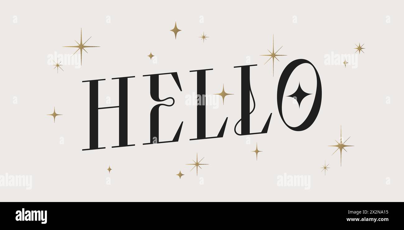 Hello handwritten lettering speech Stock Vector Images - Alamy