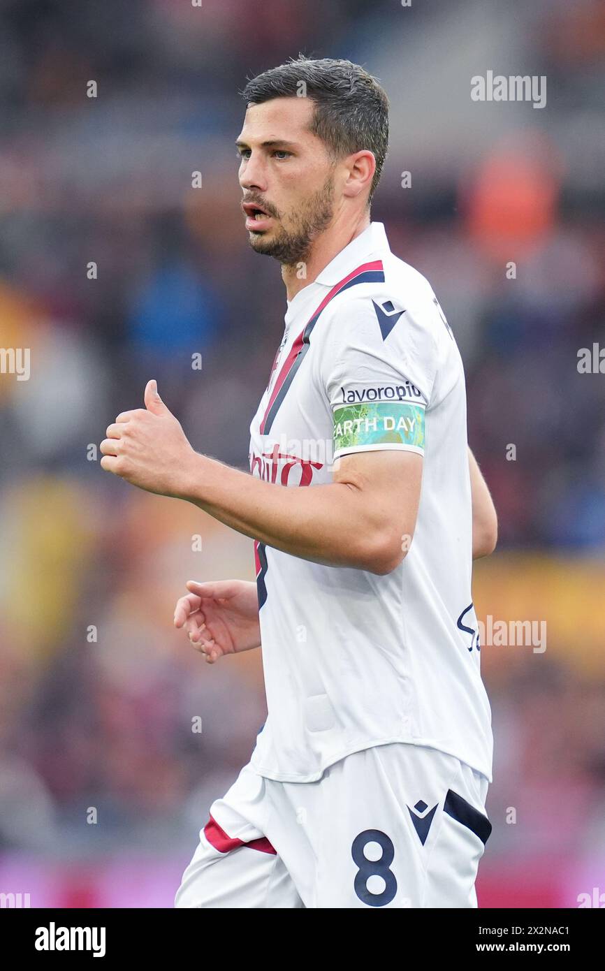 Rome, Italy. 22nd Apr, 2024. Remo Freuler of Bologna FC looks on during ...