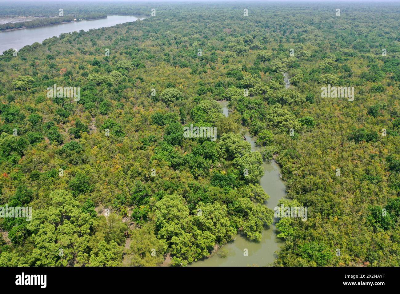 Khulna, Bangladesh - April 13, 2024: Aerial view of the Sundarban ...