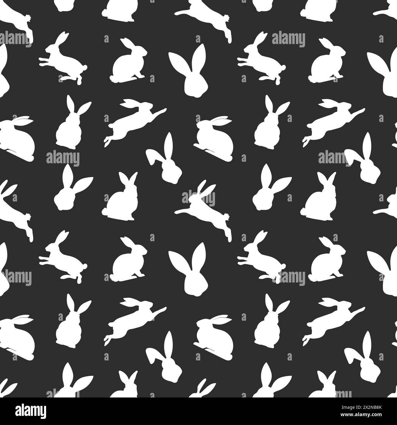 Bunnies silhouettes Black and White Stock Photos & Images - Alamy